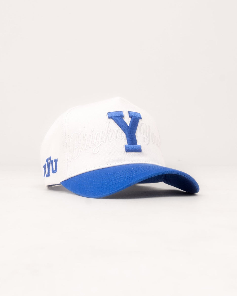 BYU Fade Hat White Blue Y | Truwear – The Royal Blue